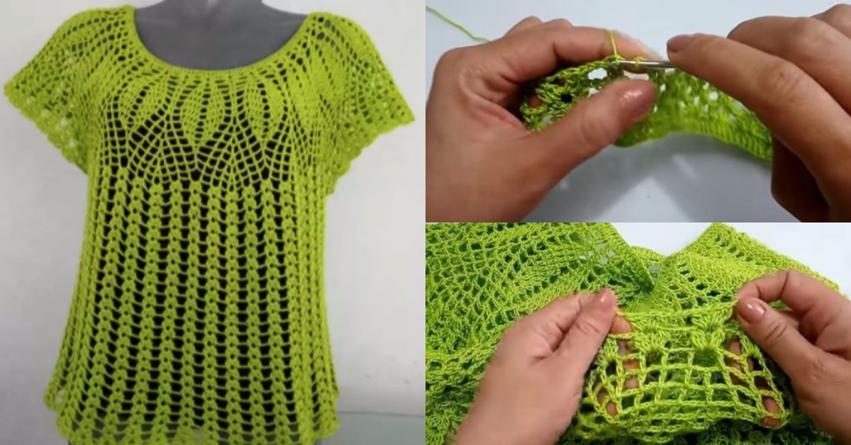 Chemisier au crochet simple étape par étape