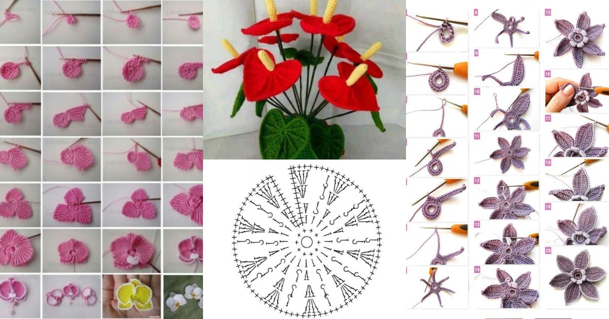15+ Modèles de fleurs au crochet-Graphiques