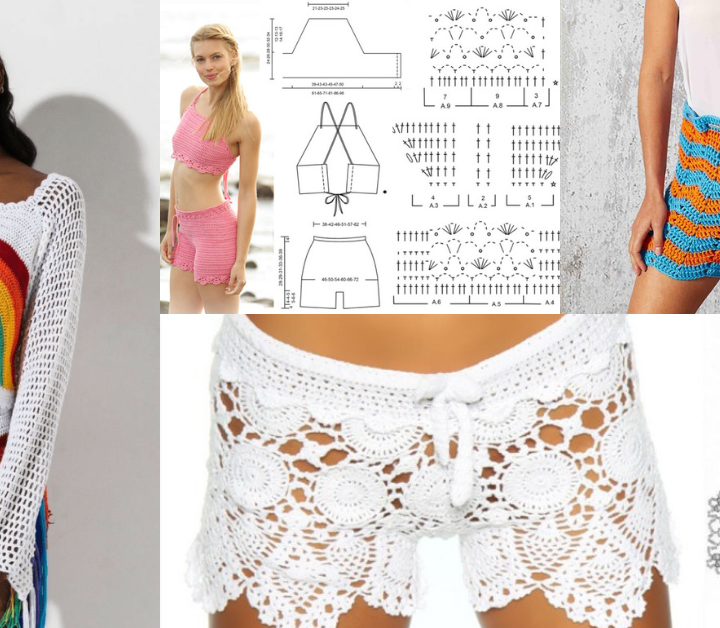 Short au crochet. Vidéo et idées